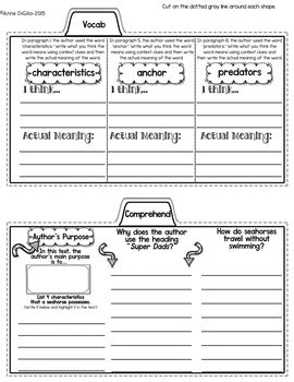 Close Reading - Ocean Animals Tab-Its® | Distance Learning – Simply ...