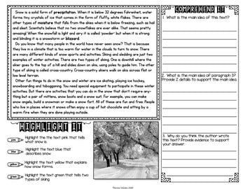 Read-Its® Paired Passages (Winter Edition) | Distance Learning – Simply ...