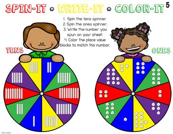 Number Sense & Place Value Spin-Its Math Stations – Simply Skilled Teaching