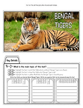 Close Reading - Rainforest Animals Tab-Its® | Distance Learning ...