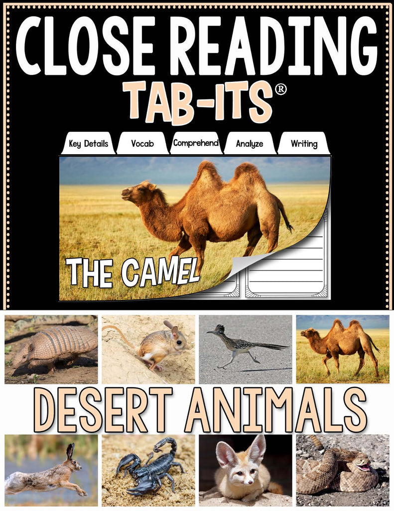 Close Reading - Desert Animals Tab-Its® | Distance Learning – Simply ...