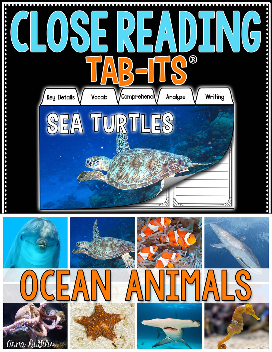 Close Reading - Ocean Animals Tab-Its® | Distance Learning – Simply ...