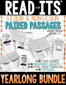 Read-Its Paired® Passages Yearlong MEGA Bundle | Distance Learning ...