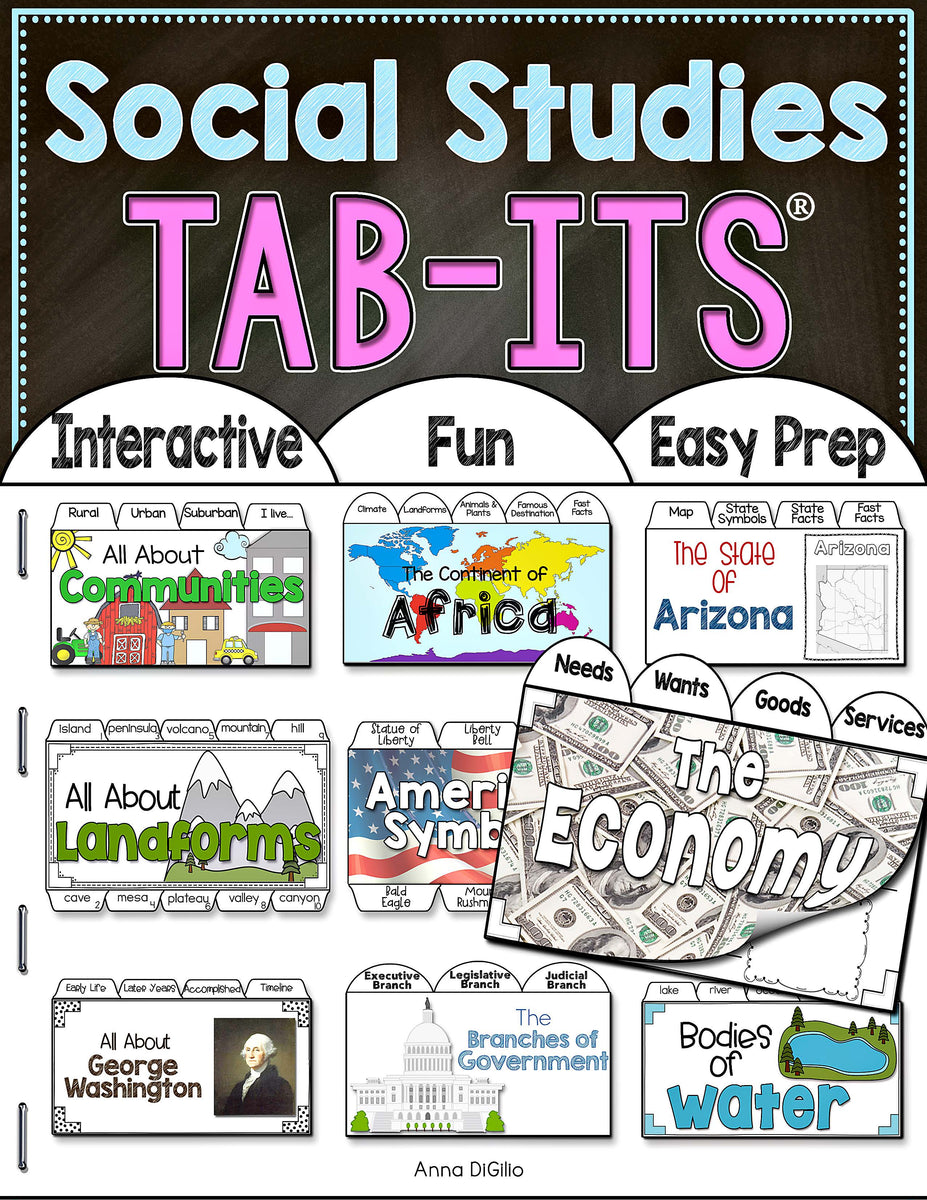 Social Studies Interactive Notebook Tab-Its® (Bundle) | Distance Learn ...