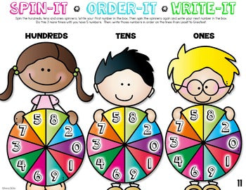 Number Sense & Place Value Spin-Its Math Stations – Simply Skilled Teaching