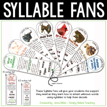 Syllable Division Fans – Simply Skilled Teaching