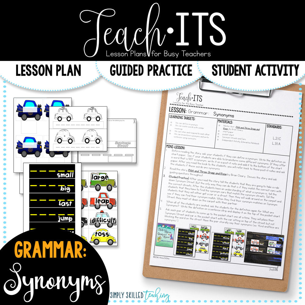 Synonyms Lesson Plan – Simply Skilled Teaching